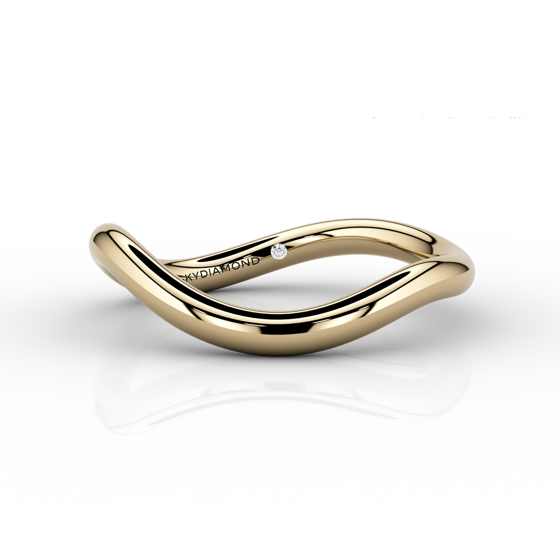 Wave Onda Wedding Band in 18ct Yellow Gold – Skydiamond