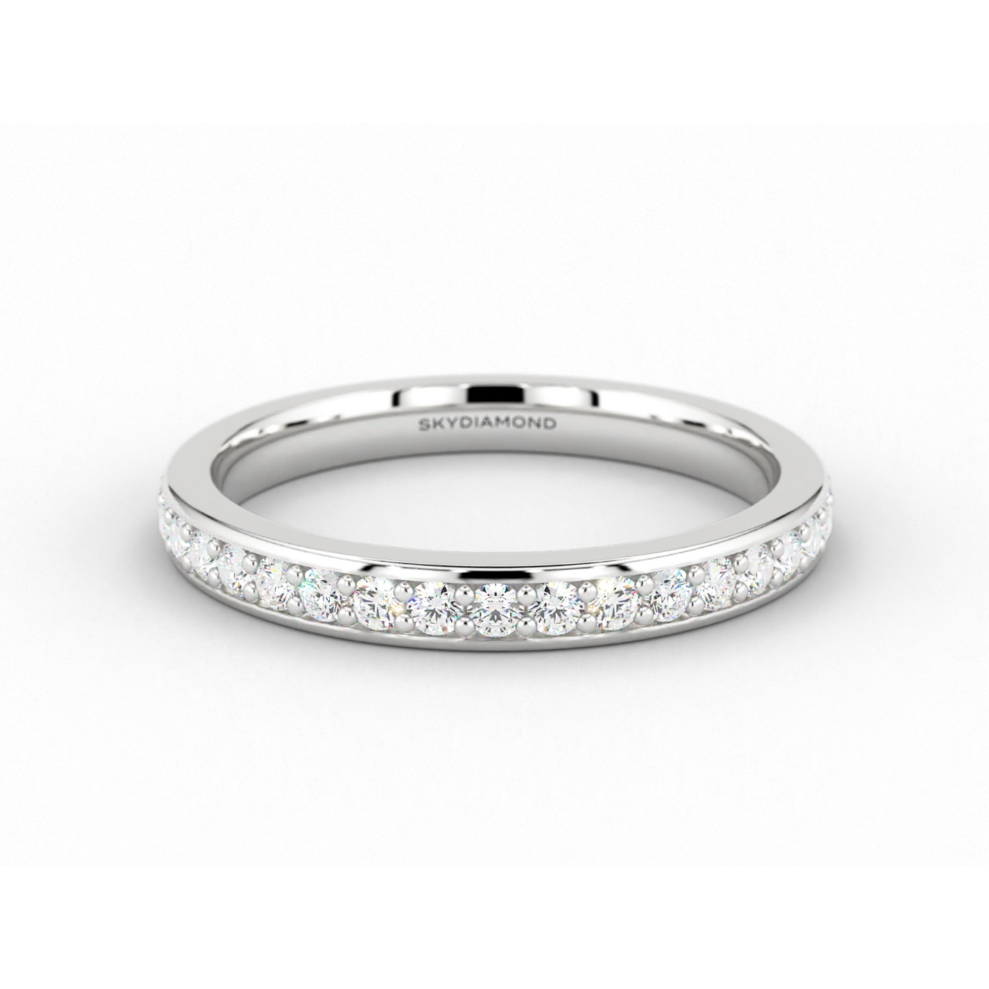 Round Brilliant 0.3ct Grain-Set Half Eternity Ring in 18ct White Gold ...
