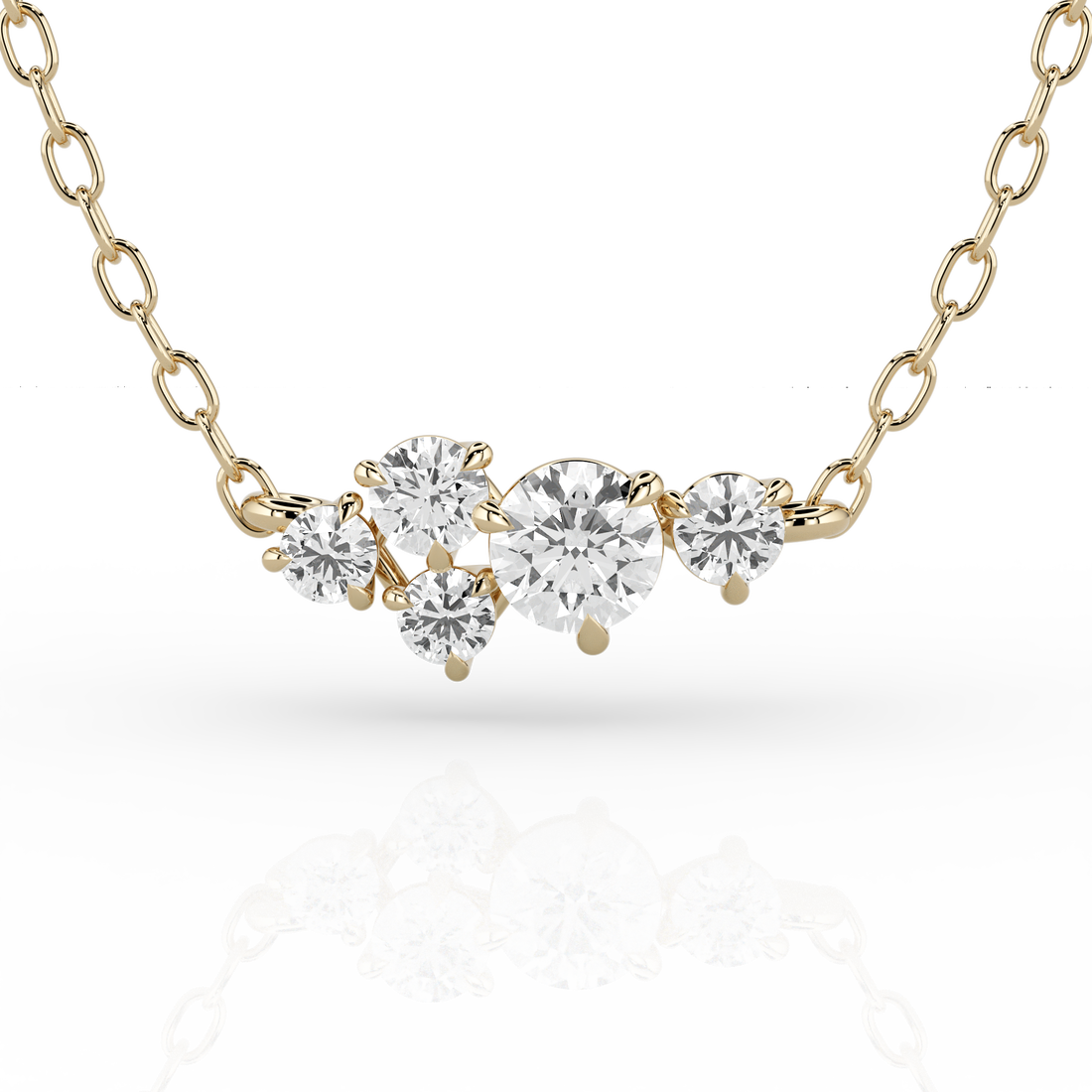 Solaris Cluster Necklace in 14ct Yellow Gold – Skydiamond